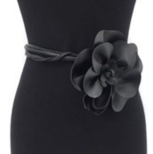 Accessories | Vegan Leather Corded Rose Belt Black | Poshmark